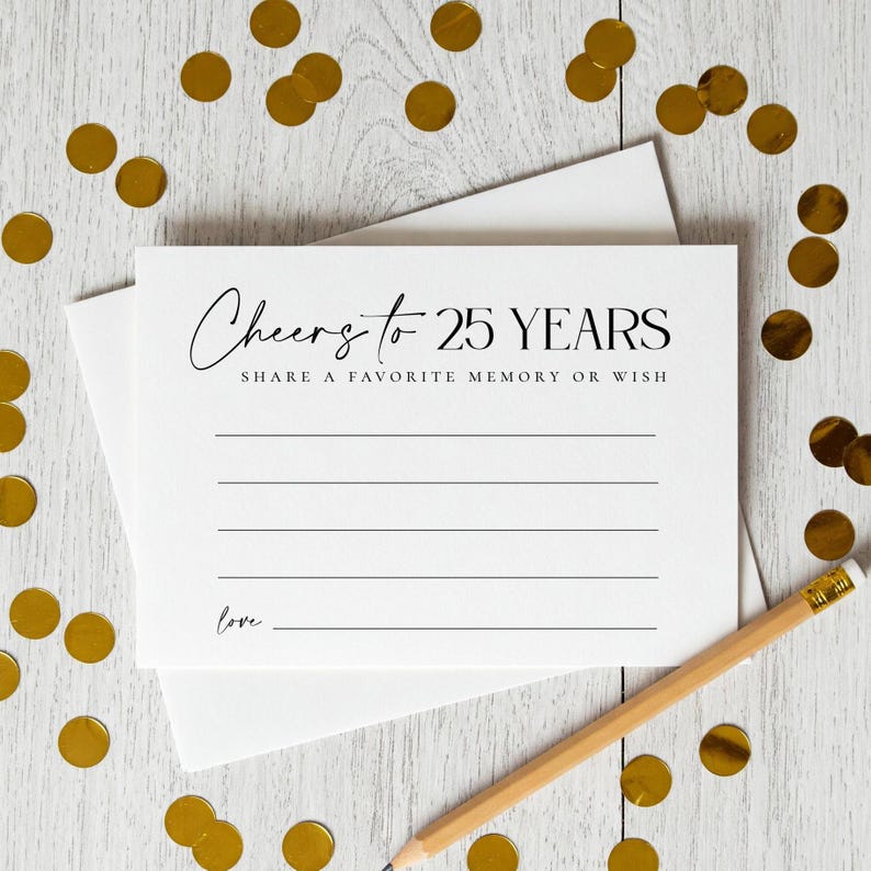 50th Wedding Anniversary Memory Card, Guest of Honor Keepsake, Party ...