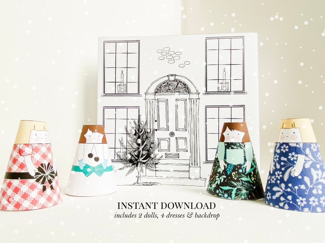 Printable Cozy Winter Paper Doll Kit | Dolls, Dresses + Matching ...