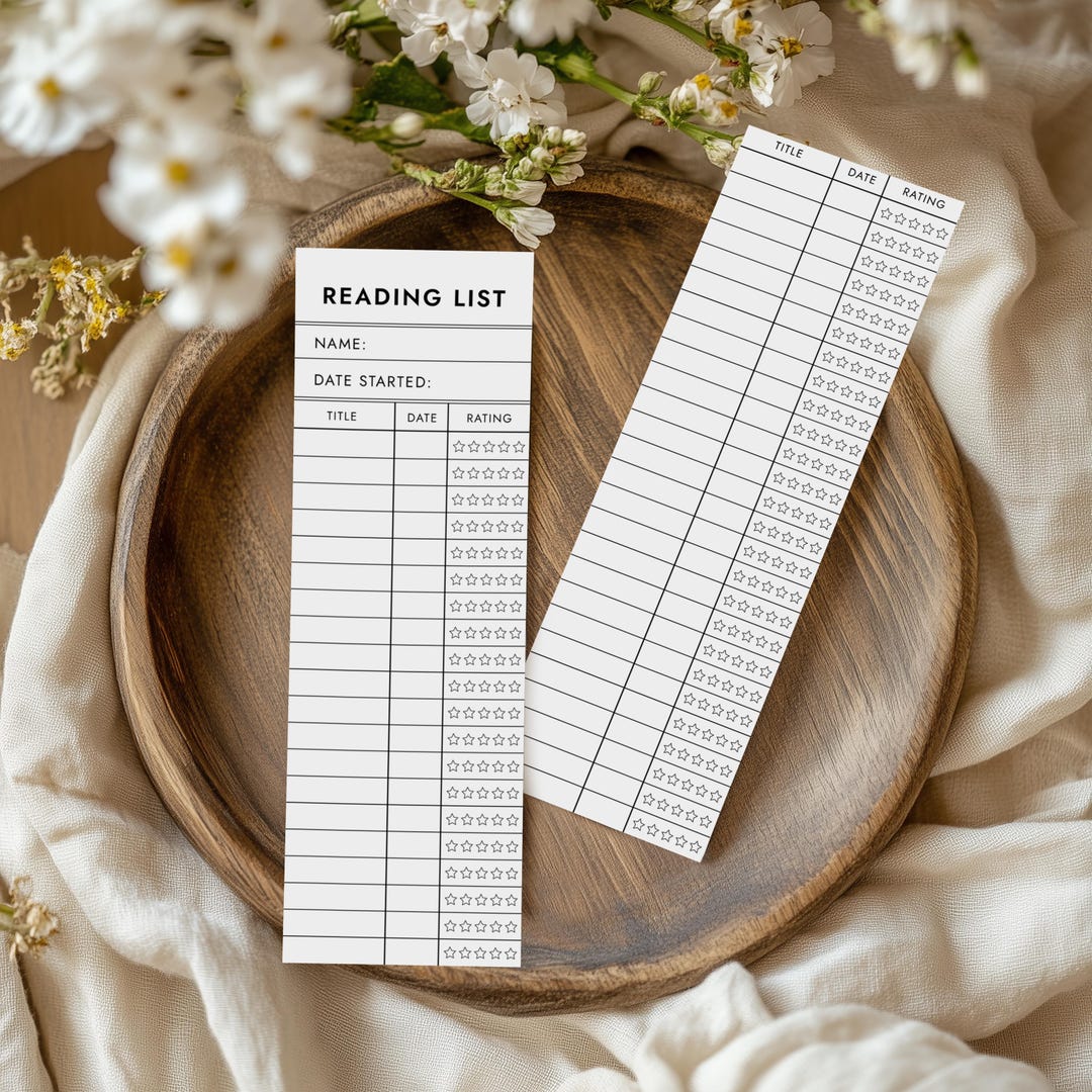 Printable Book Tracker Bookmark, Book Club Reading Log, Non-editable ...