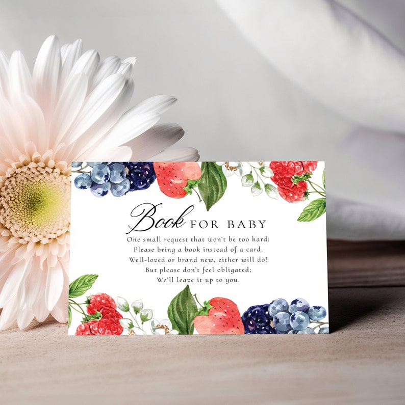 Printable Berry Thank You Card, Berry Sweet Thanks, Blank Inside, Non ...