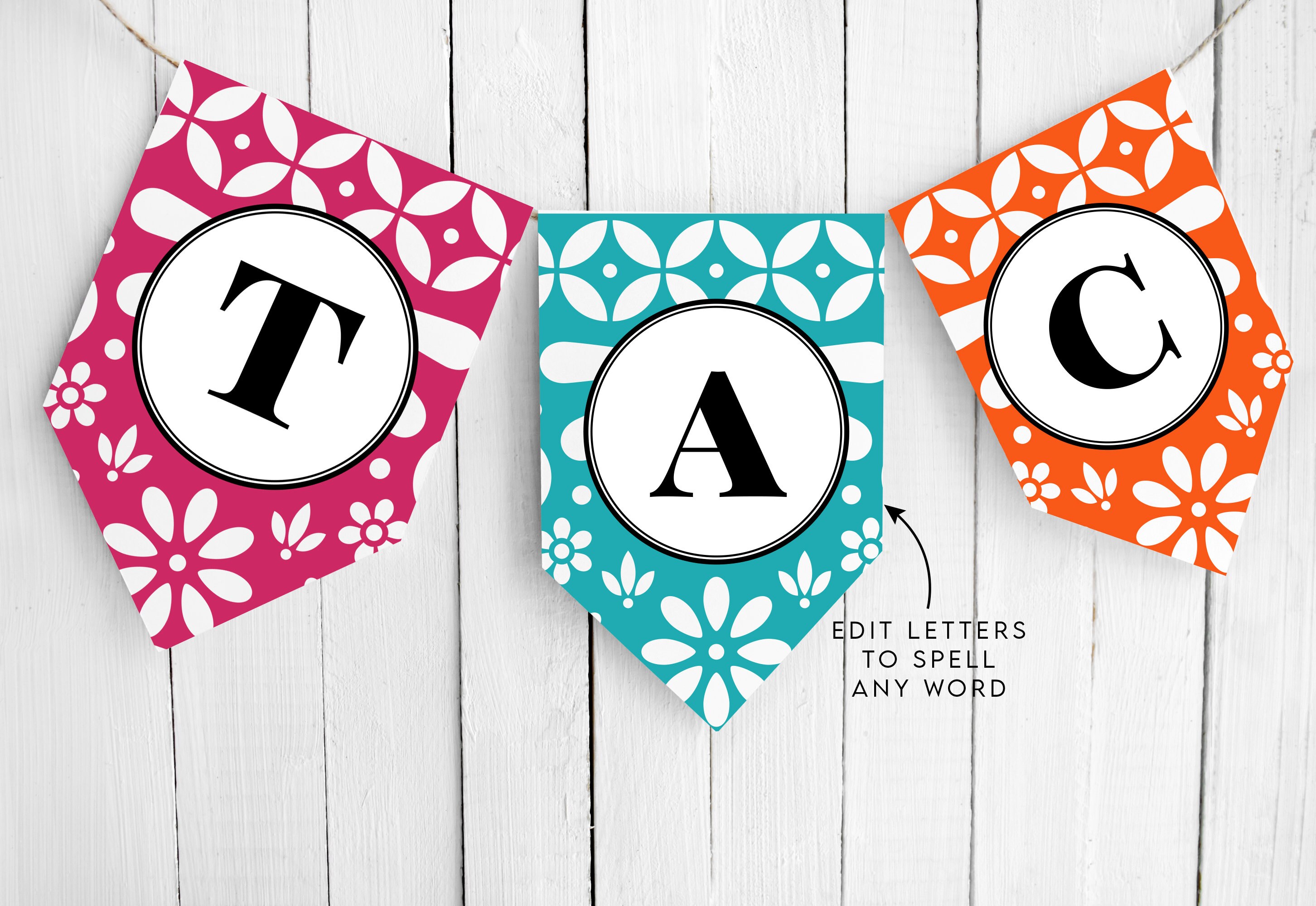 Fiesta Letter Printable Banner: Bearbeitbare Vorlage (PDF) - Etsy.de