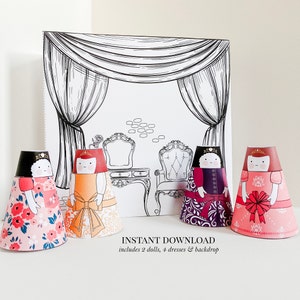 Printable Cozy Winter Paper Doll Kit | Dolls, Dresses + Matching ...