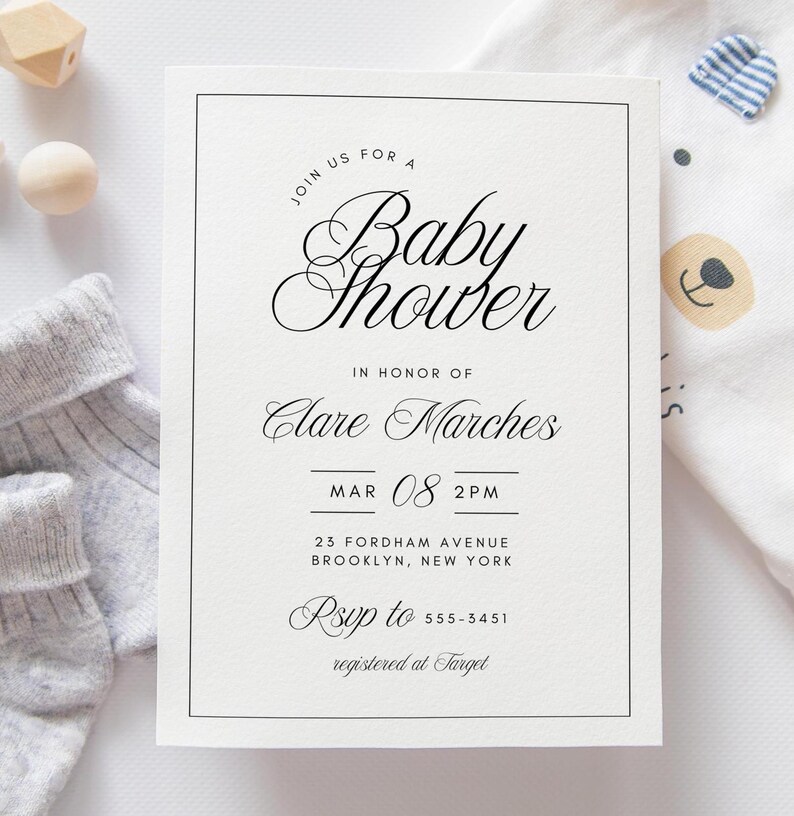 Guess the Price Baby Shower Game: Minimalist Design (canva Editable ...