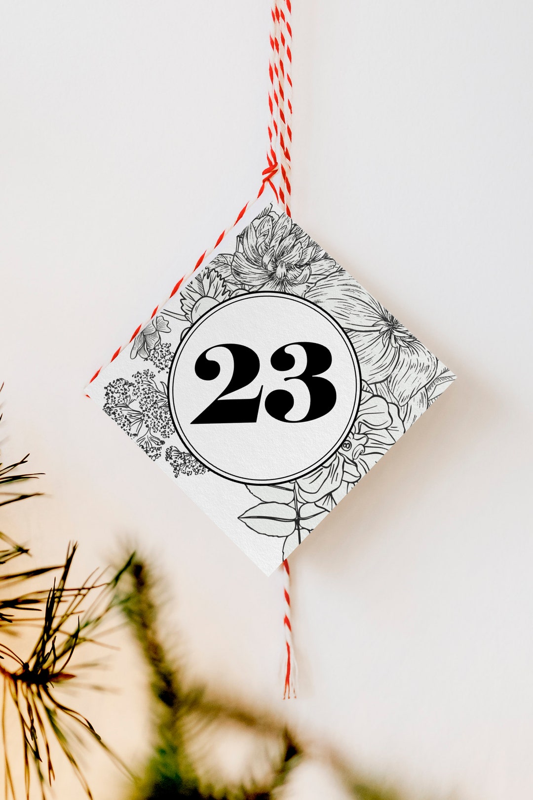 Christmas Advent Numbers | Printable Advent Tags | DIY Advent Calendar ...
