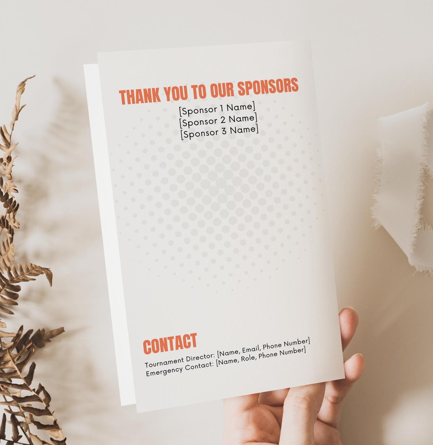 Basketball Tournament Program Template, Editable Canva Template ...