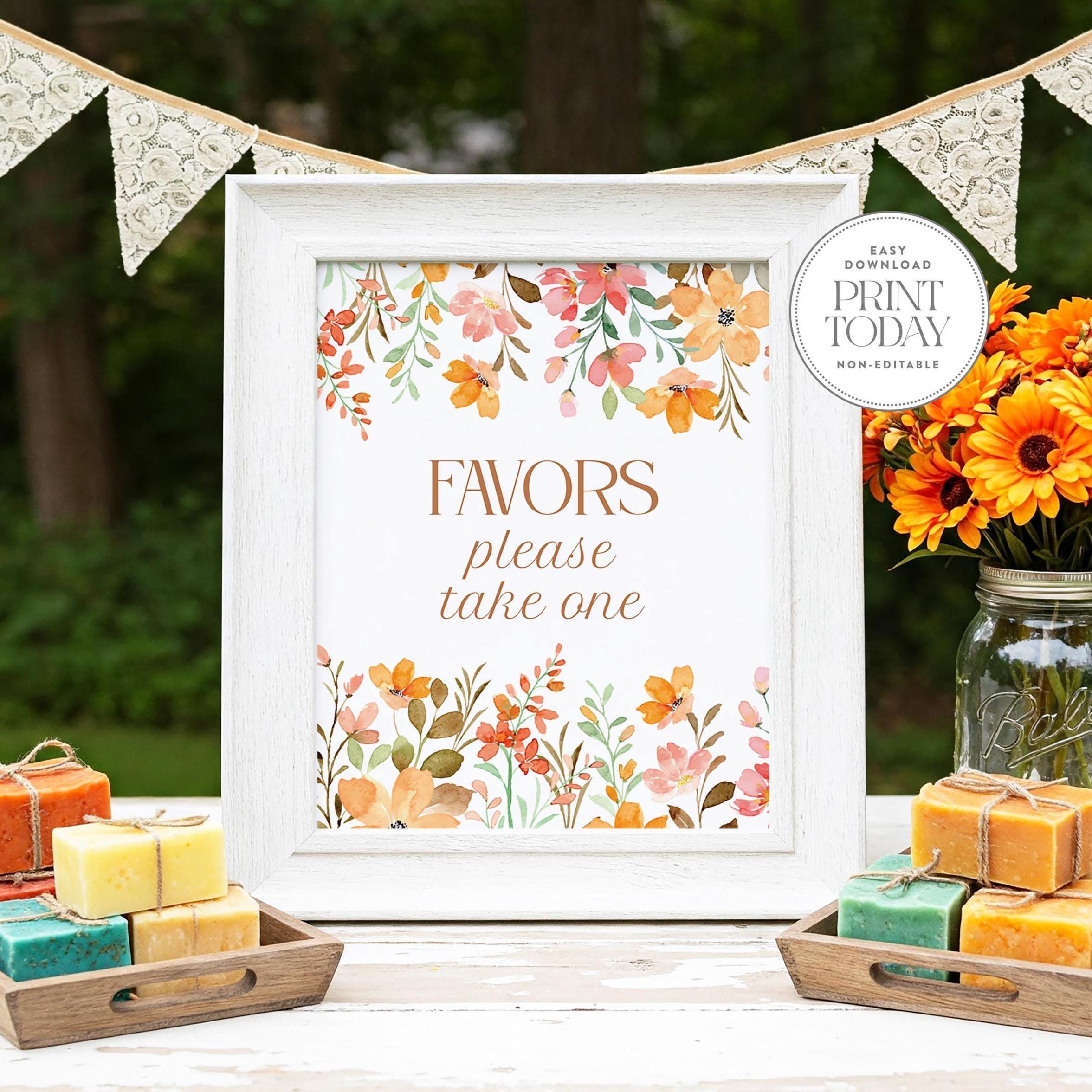 Boozy Apple Cider Bar Sign: Terracotta Wildflower Print (digital ...
