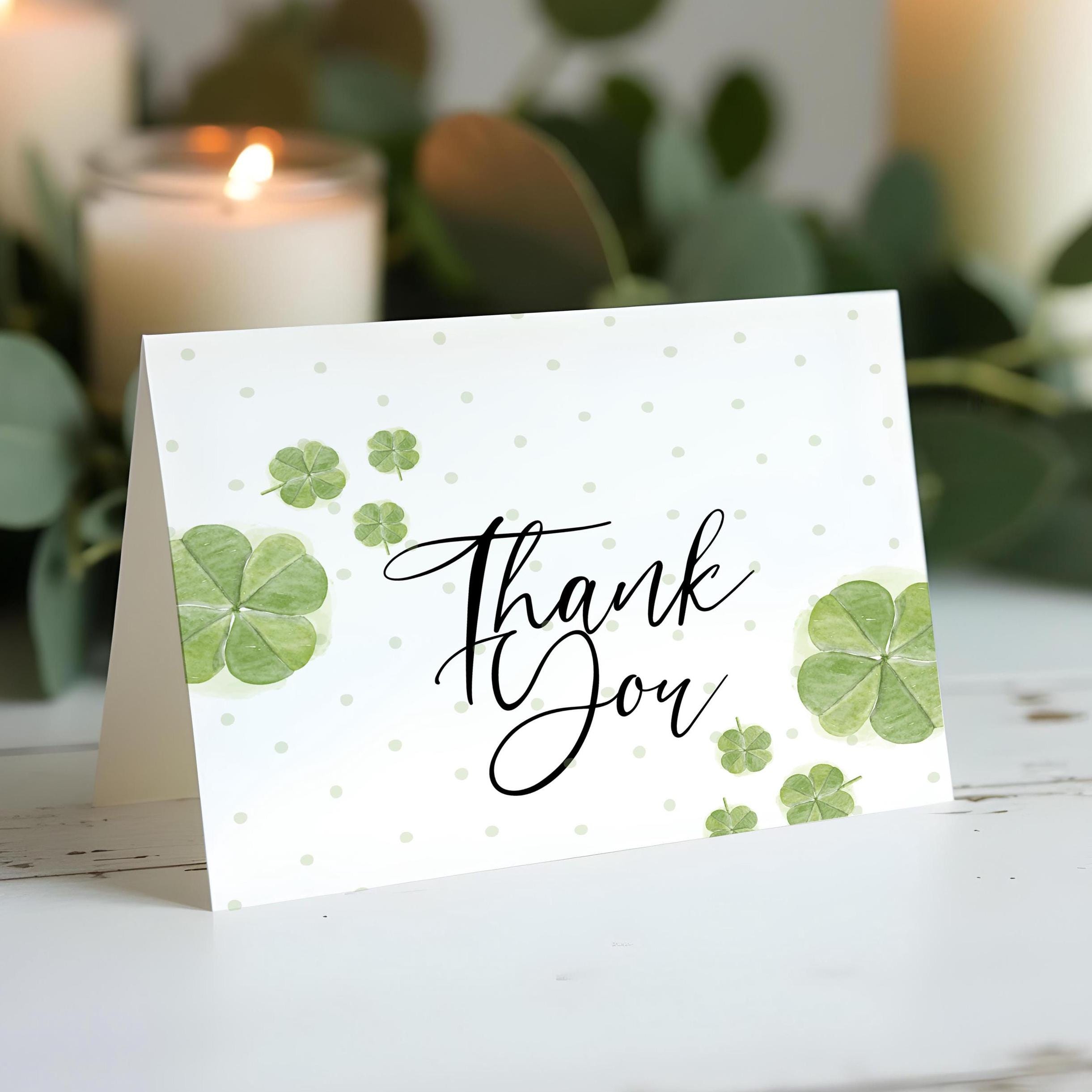 Shamrock Thank You Card: Irish Wedding, Bridal Shower (digital Download ...