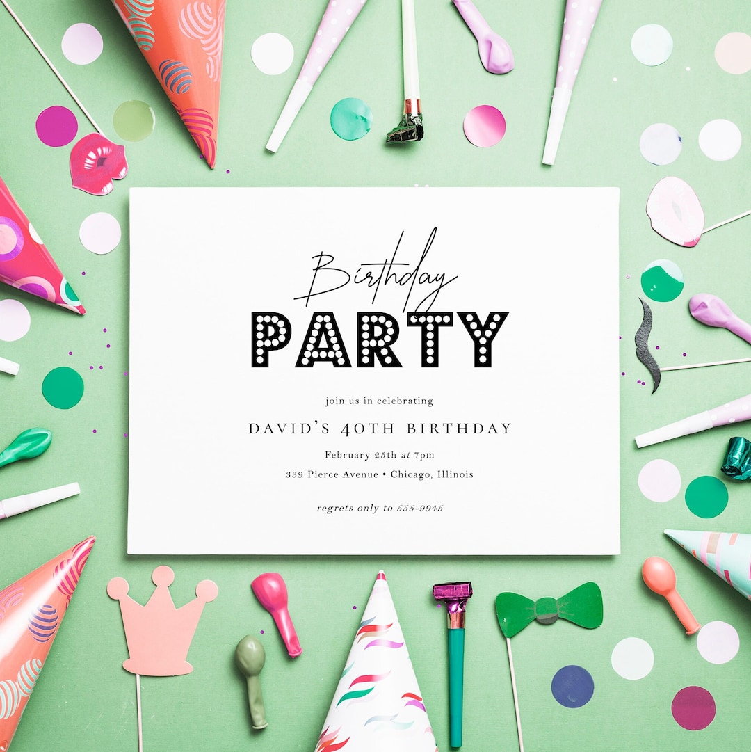 Party Invitation Editable Template Fun Modern Any - Etsy