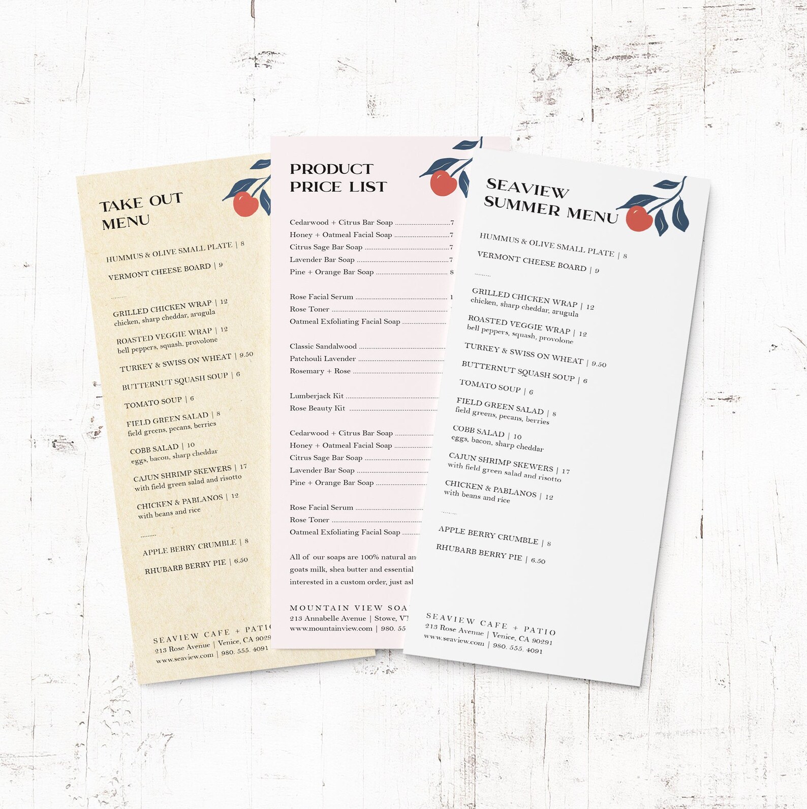 Editable Menu Product or Service Price List Template - Etsy