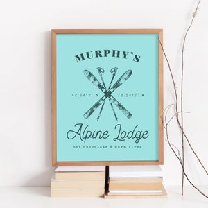 Personalized Alpine Lodge Sign Printable Wall Art DIY - Etsy