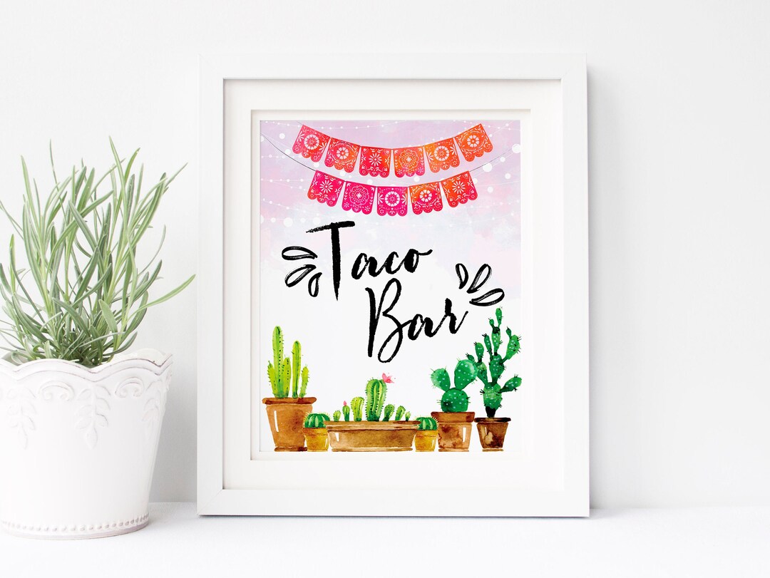 Taco Bar Fiesta Print Fiesta Theme Instant Download Digital Party Print ...