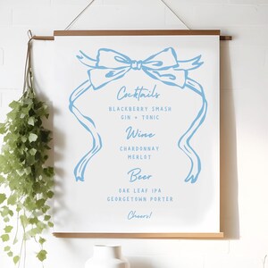 Bow Bar Menu, Editable Template, 3 Sizes, Any Color, Wedding, Event ...