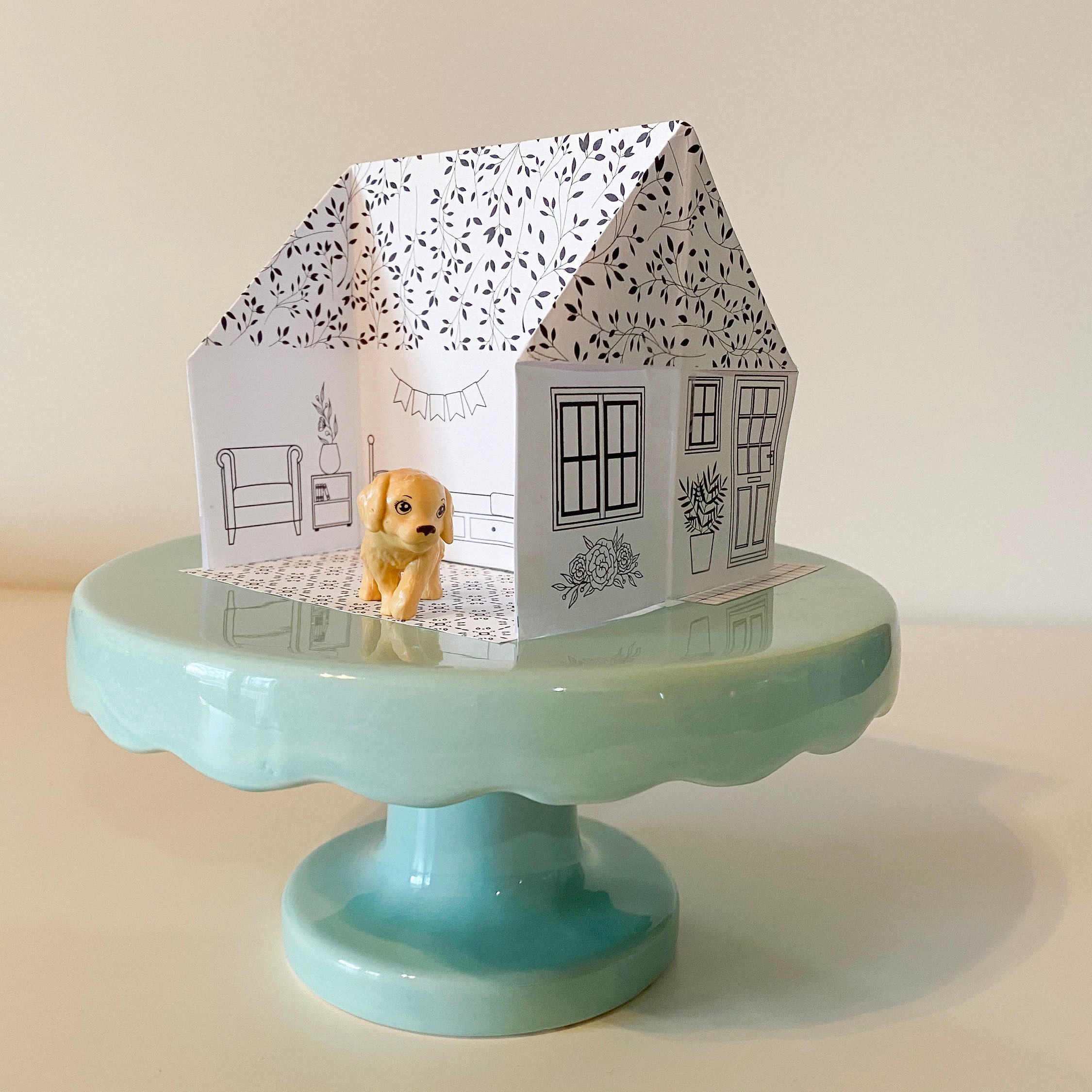 Printable Origami Paper House Ivy Cottage Coloring Page - Etsy Canada