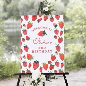 Strawberry Printable Paper Banner Editable Letter Number - Etsy