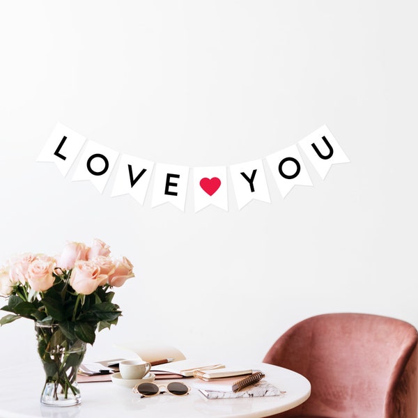 I Love You Banner - Etsy