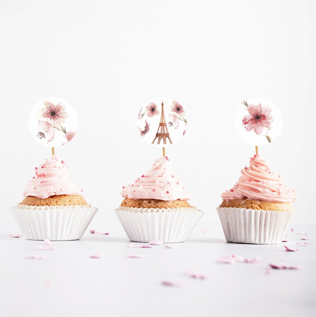 Paris Cupcake Toppers French Event Theme Instant Download PDF Printable ...