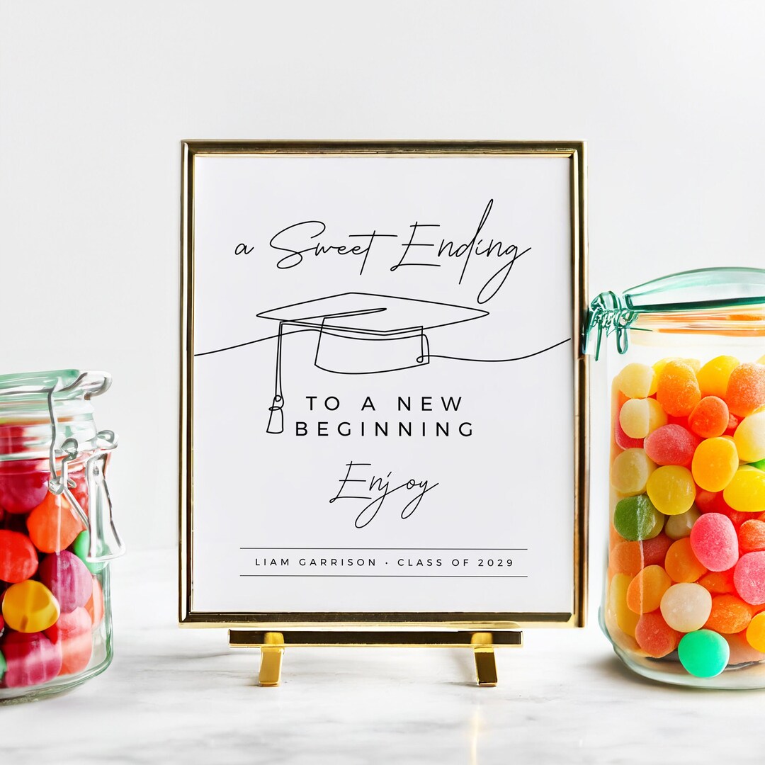 Graduation Candy Bar Sign, Favor Station or Cookie Buffet Sign ...