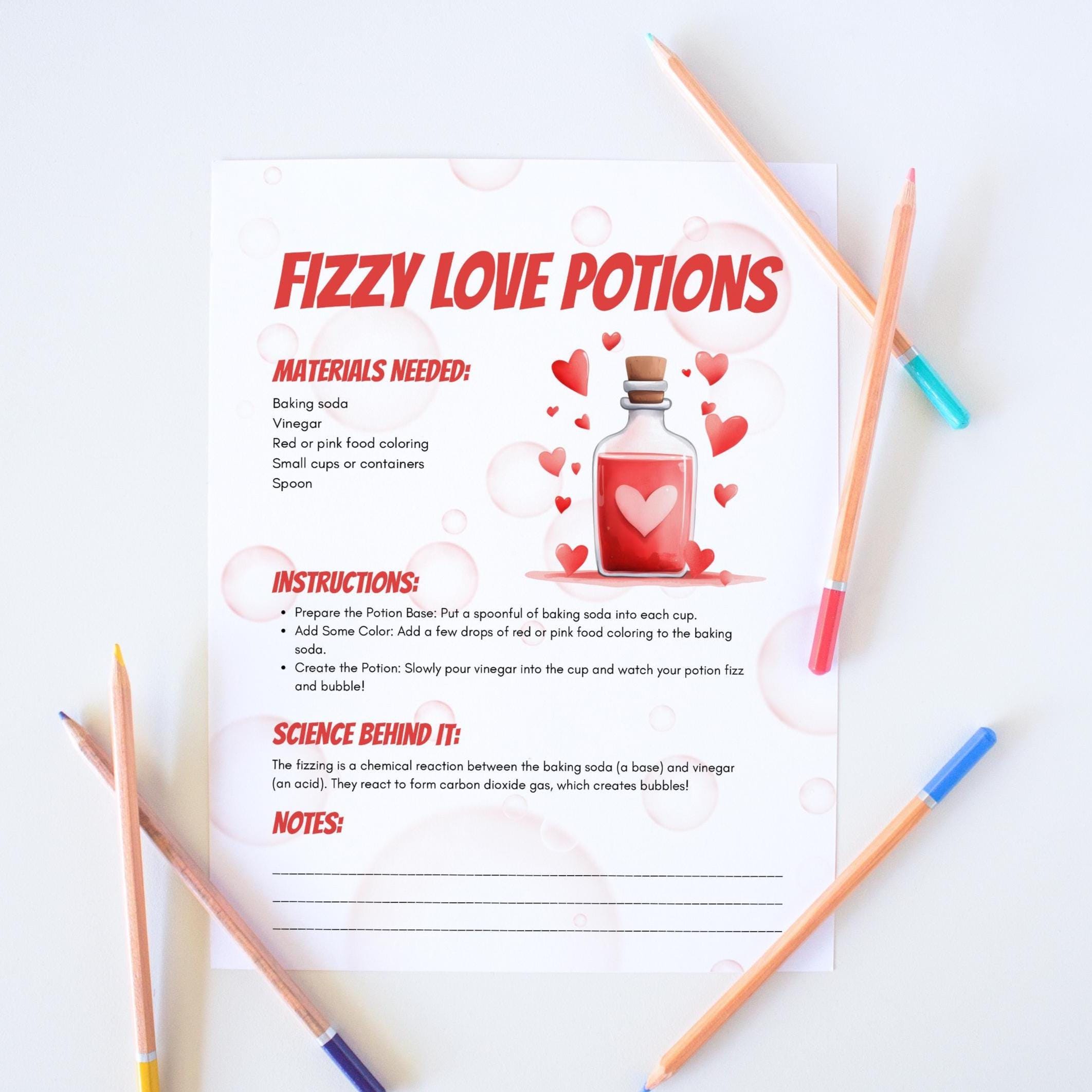 Valentine Science Printable Activity, STEM Classroom Experiment, K-3 ...