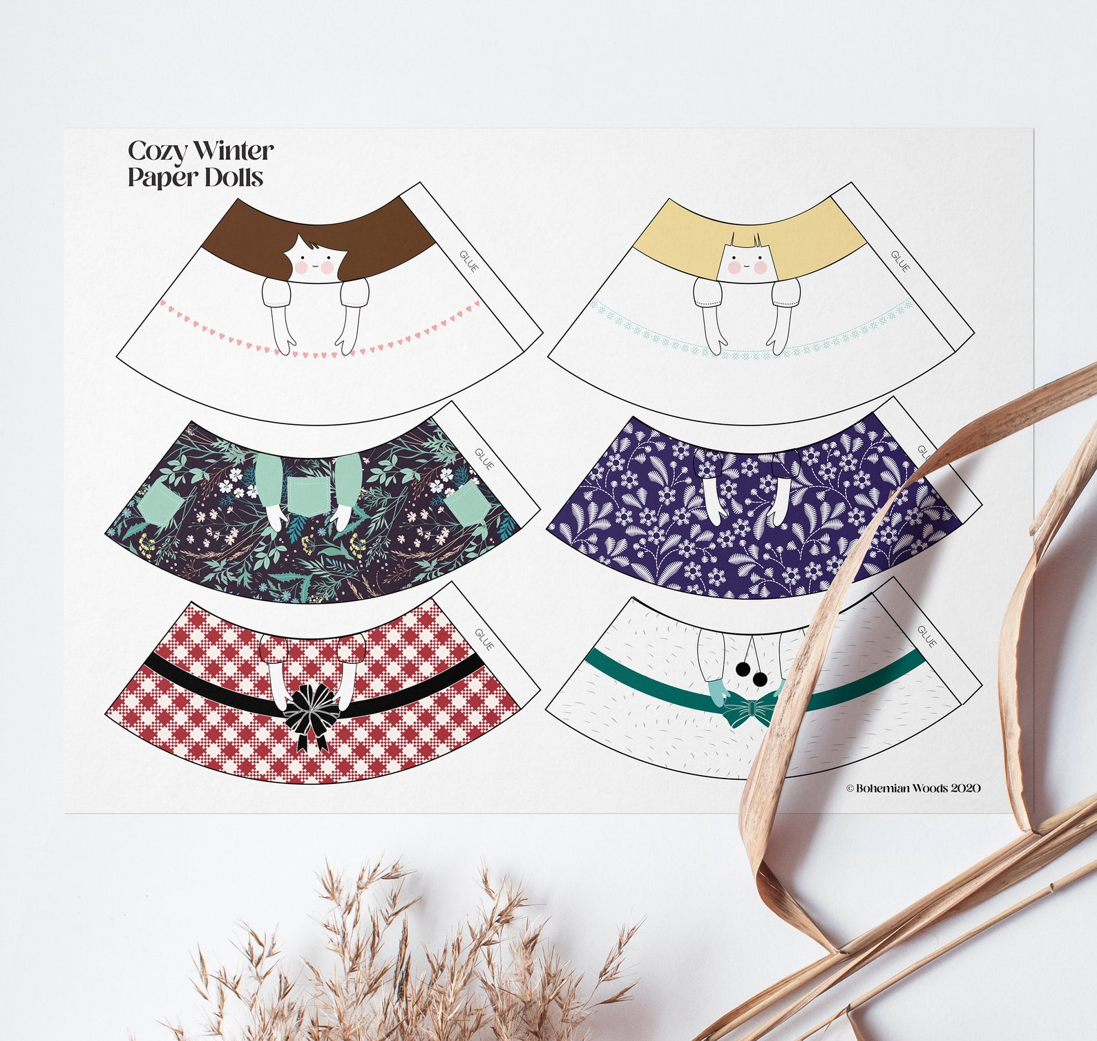 Printable Cozy Winter Paper Doll Kit Dolls Dresses - Etsy