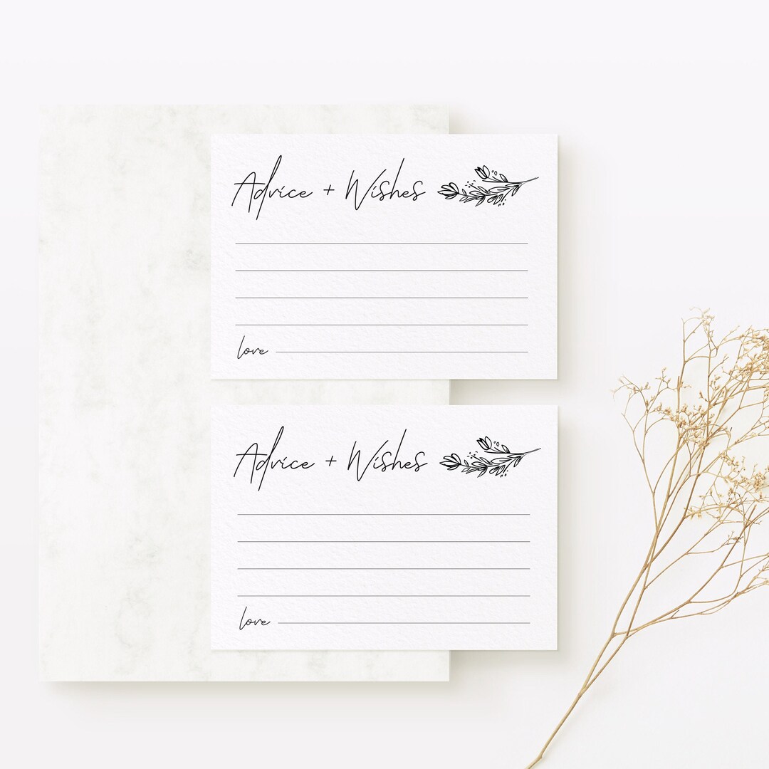 Advice Wishes Cards Printable Advice Cards Graduations, Weddings ...
