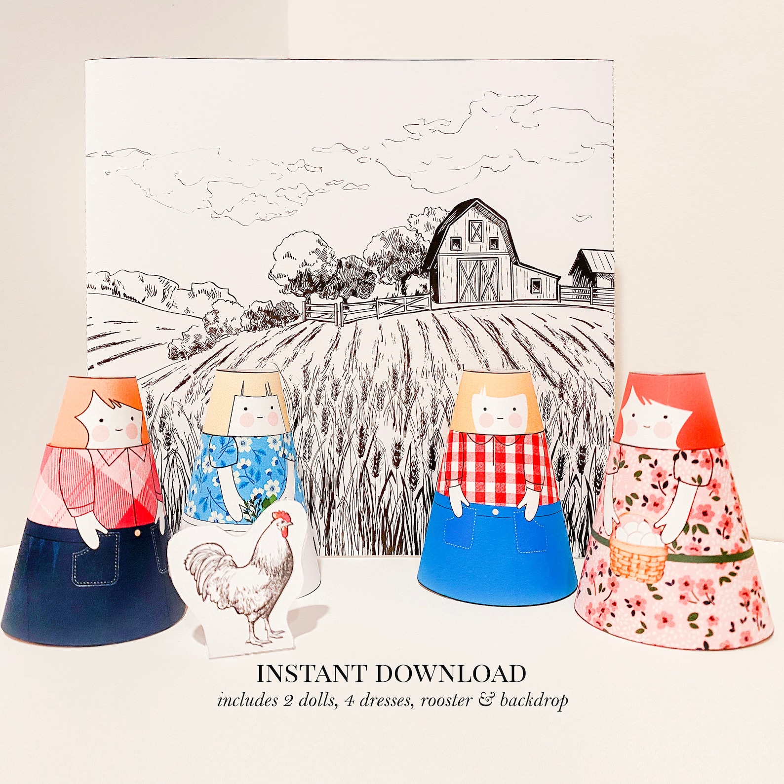 Printable Cozy Winter Paper Doll Kit Dolls Dresses - Etsy