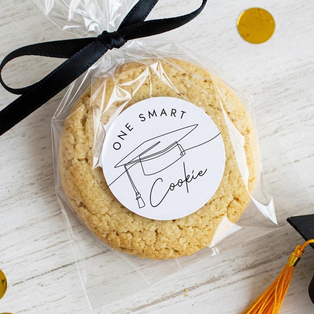 One Smart Cookie Sticker | Graduation Cookie Favor Label | 2" Round ...