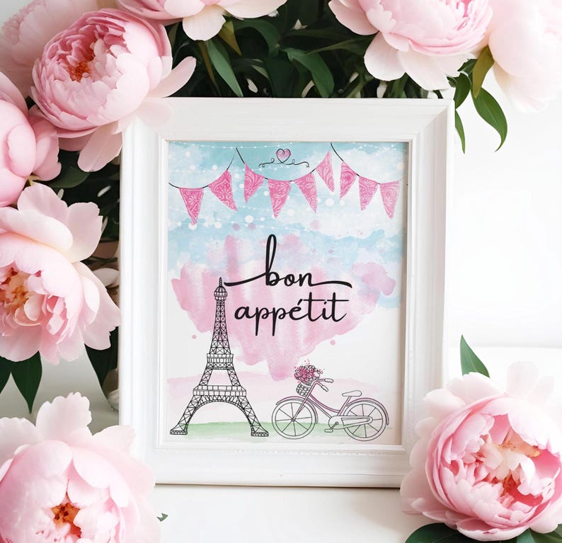 Printable French Thank You Card, Merci Beaucoup, Eiffel Tower ...