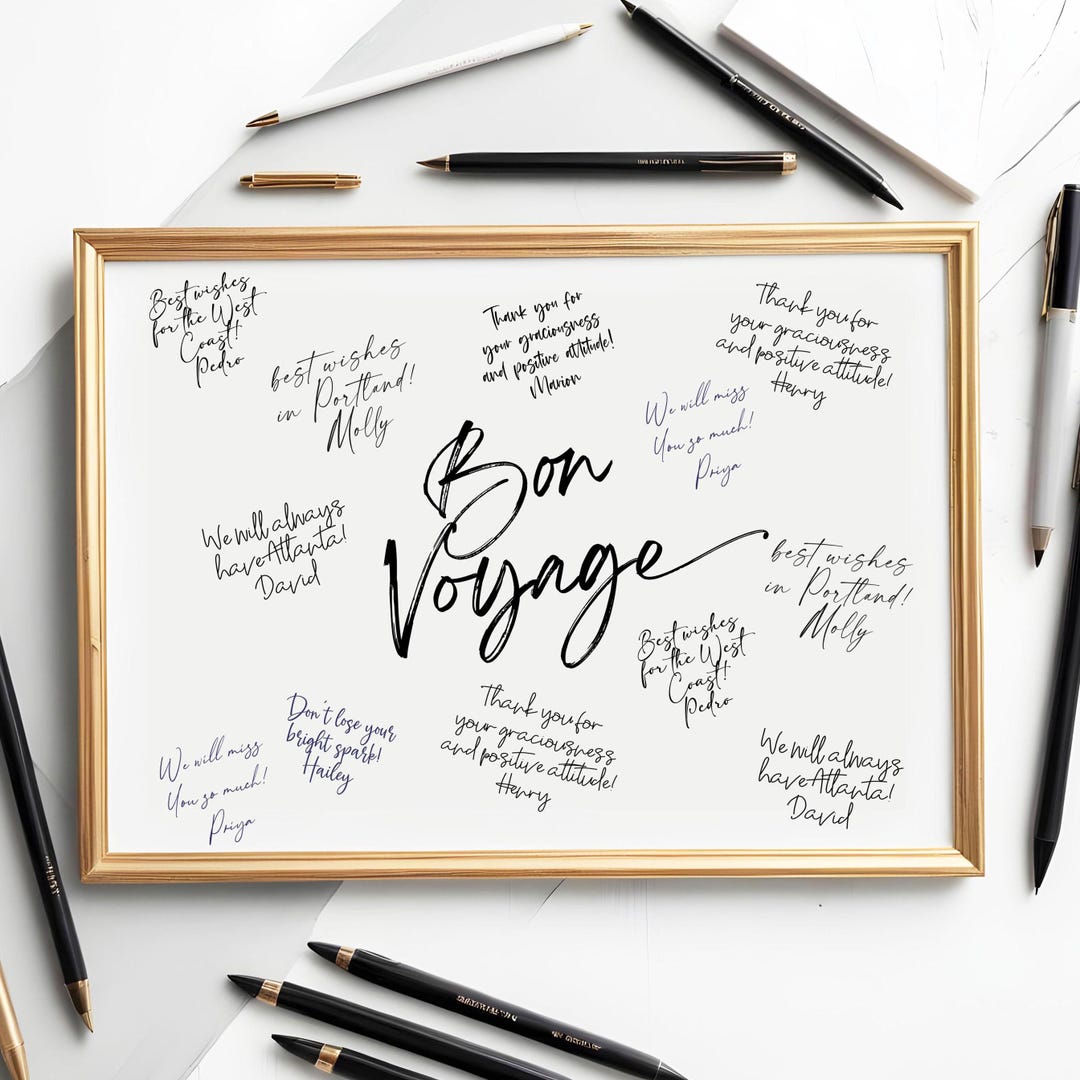 PRINTABLE Bon Voyage Print, Farewell Gift, Going Away Party, Simple ...