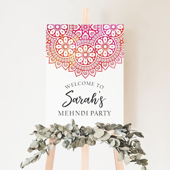 Custom Mandala Welcome Print Pink Mandala Digital Party - Etsy