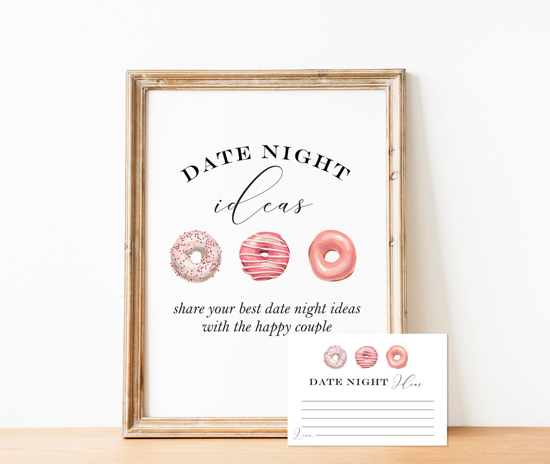 Donut Date Night Print and Date Cards | Donuts & Diamonds Bridal Shower ...