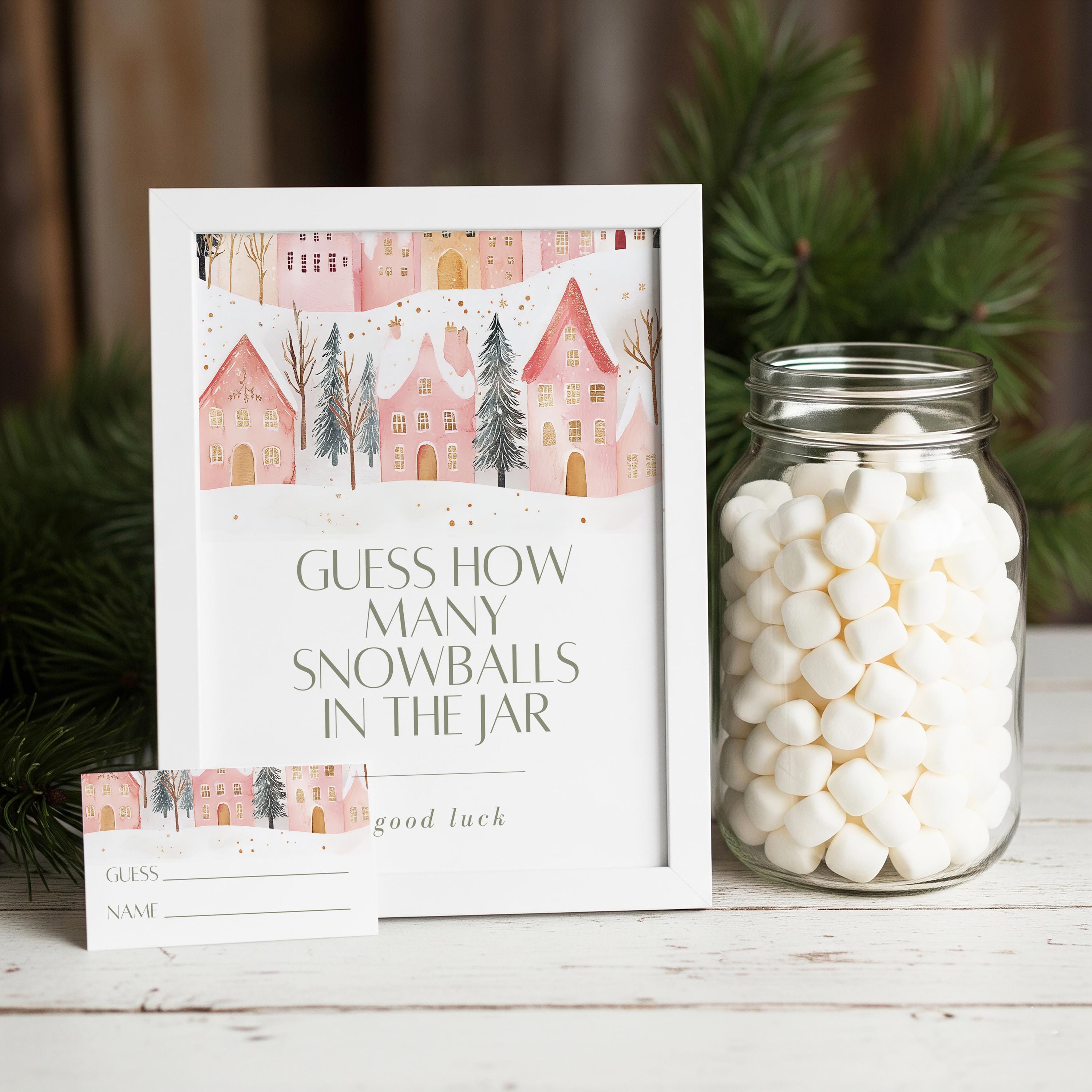 Guess How Many Snowballs Game, It Takes a Village Baby Shower Theme ...