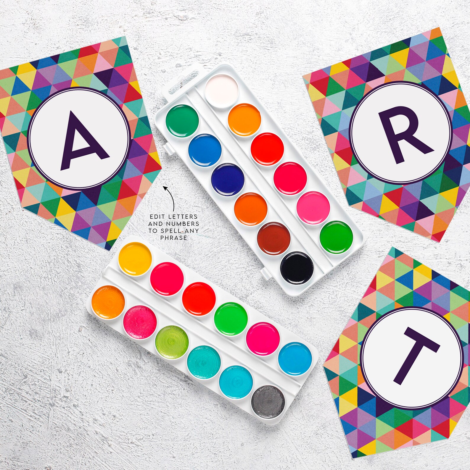 Printable Modern Party Banner Editable Letter Banner | Etsy