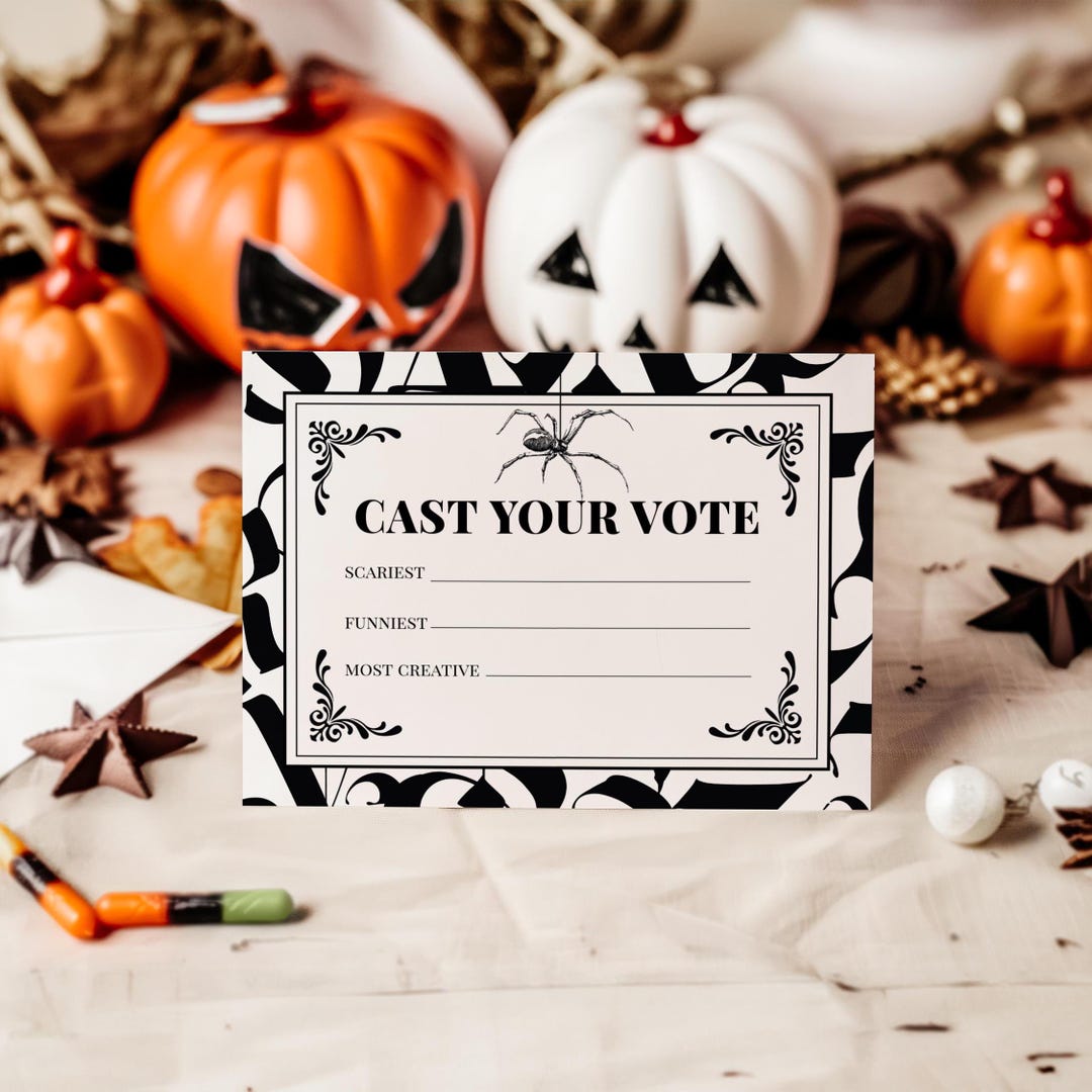 Editable Halloween Costume Contest Voting Ballot, Party, Cast Your Vote ...