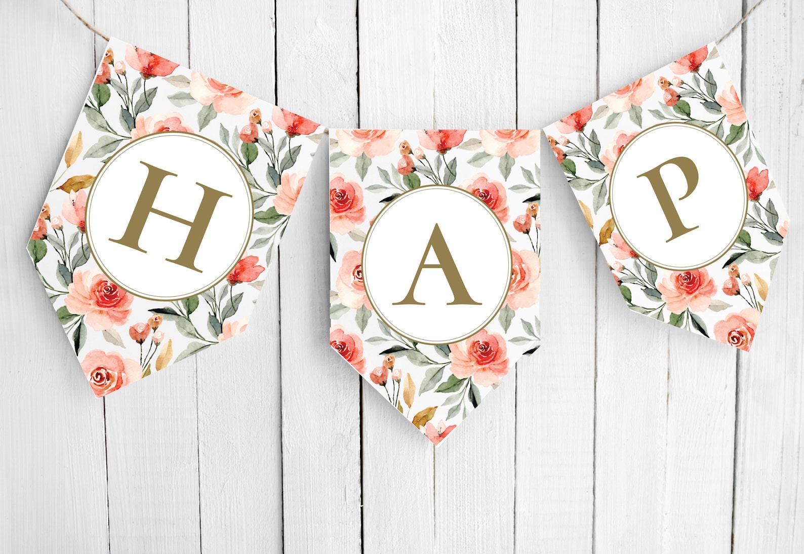 Editable Party Banner Printable | Floral Letter Banner | Spell Any ...