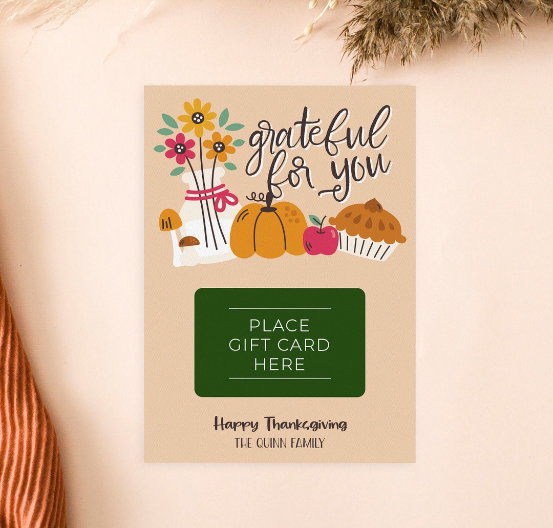 Printable Give Thanks Gift Card Holder, Happy Thanksgiving ...