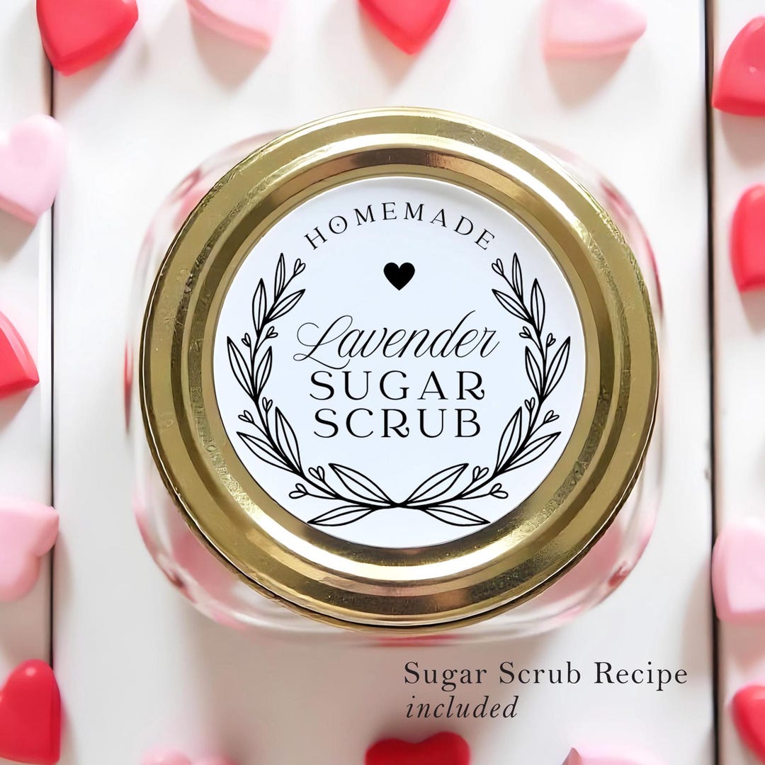 Sugar Scrub Jar Label | 2" Mason Jar Lid Stickers | Gift Giving ...