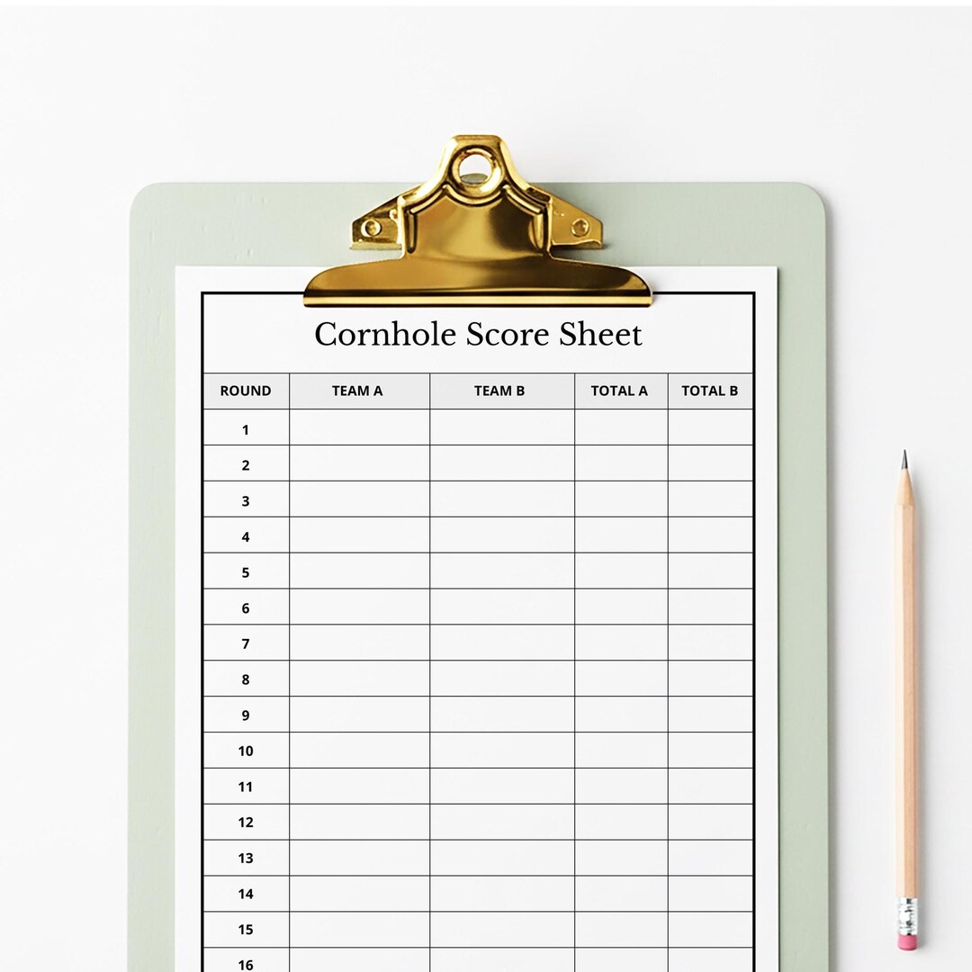 Printable Cornhole Score Sheet, Print & Play, 8.5x11 Instant Download ...