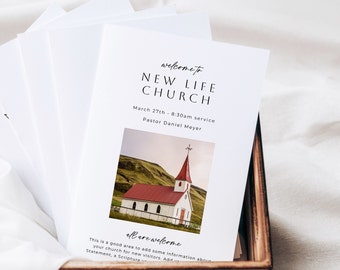 Church Bulletin Template Printable - Etsy