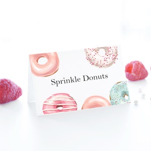 Editable Food or Drink Labels | Guest Place Cards | 3"x2" Folded Tent ...