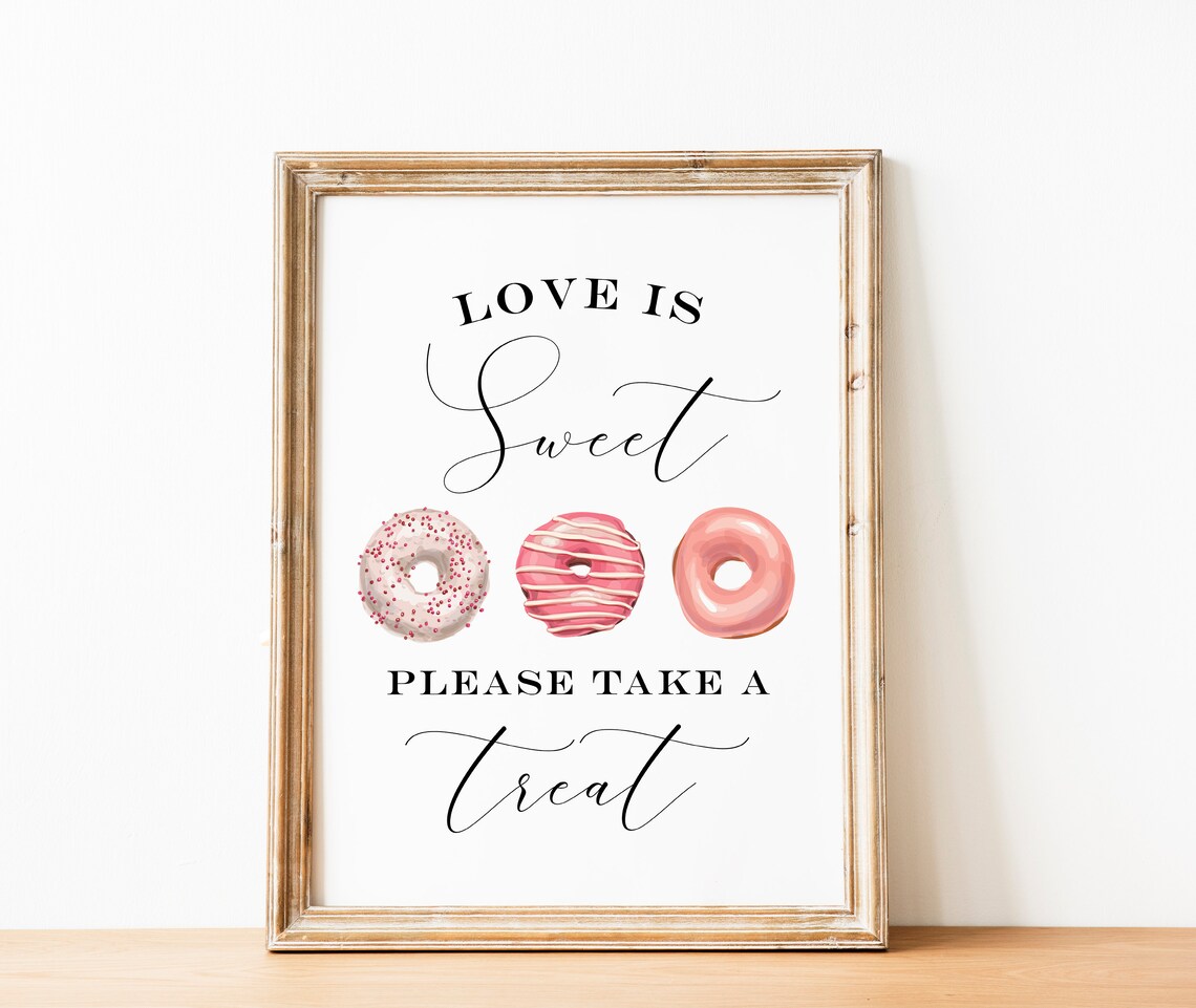 Donut love is Sweet Favor Print Donut Theme - Etsy