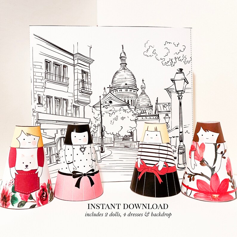 Printable Cozy Winter Paper Doll Kit Dolls Dresses - Etsy