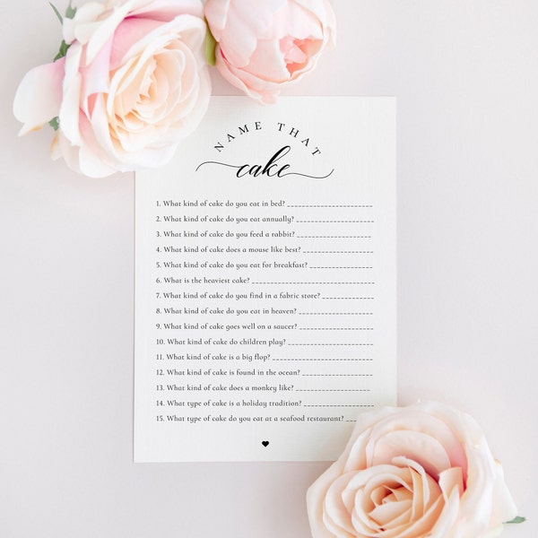 Answers to Name That Cake - Etsy