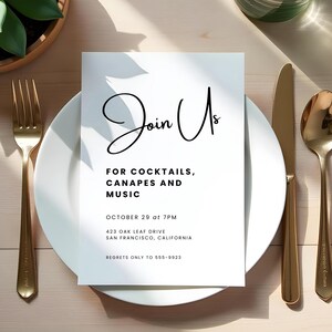 Join Us Party Invitation, Minimalist/simple, Any Event, Editable Canva ...