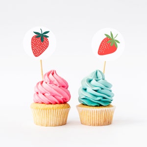 Strawberry Printable Paper Banner Editable Letter Number - Etsy