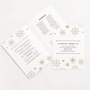 Editable Holiday Concert Program Template, Modern Winter Snowflake Design, Editable Canva ...