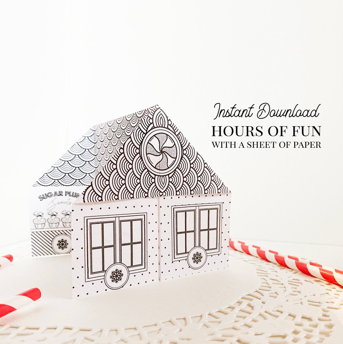 Printable Origami Bakery & Sweet Shop Coloring Page - Etsy