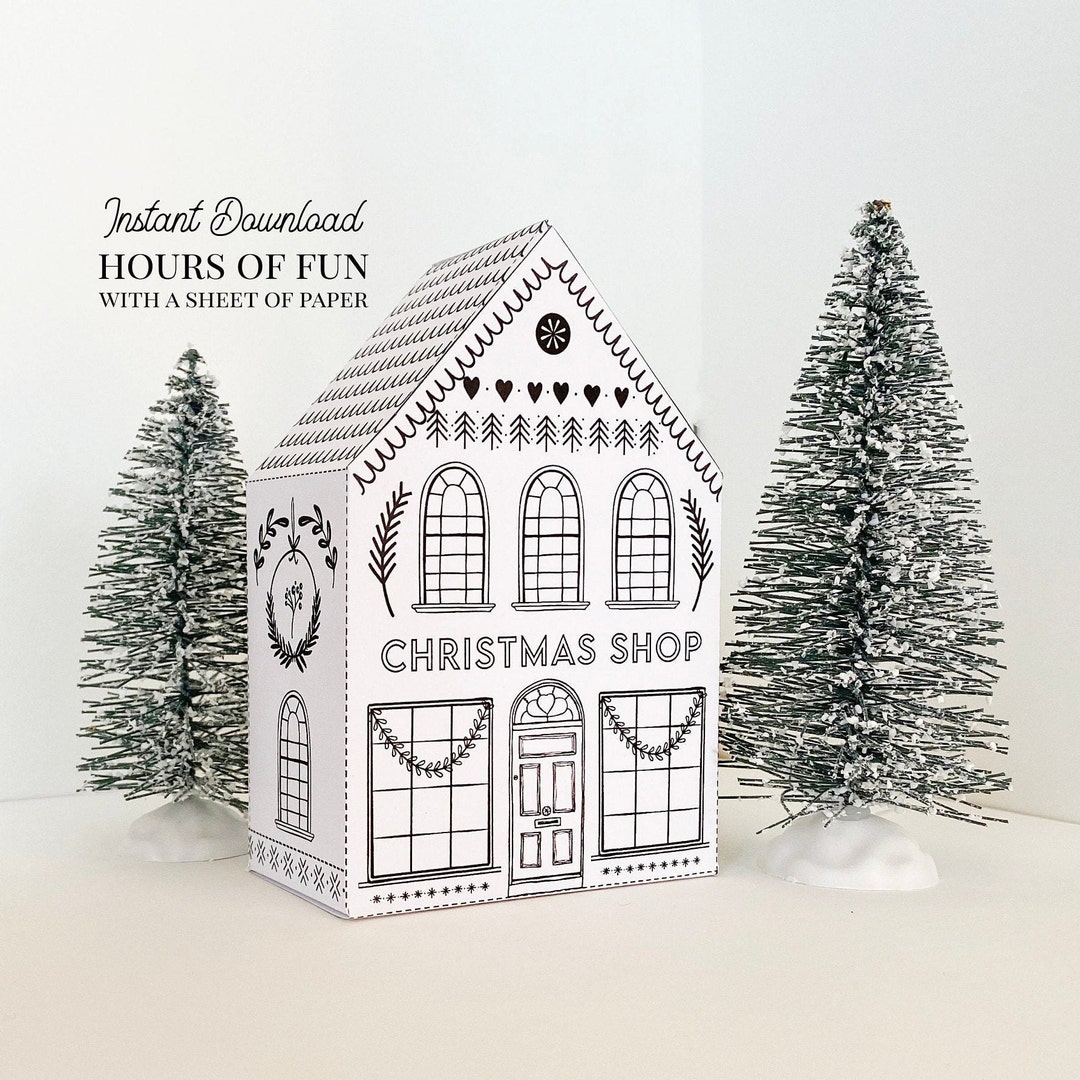 PRINTABLE Paper Christmas Shop, Advent Paper Craft, Winter Craft ...