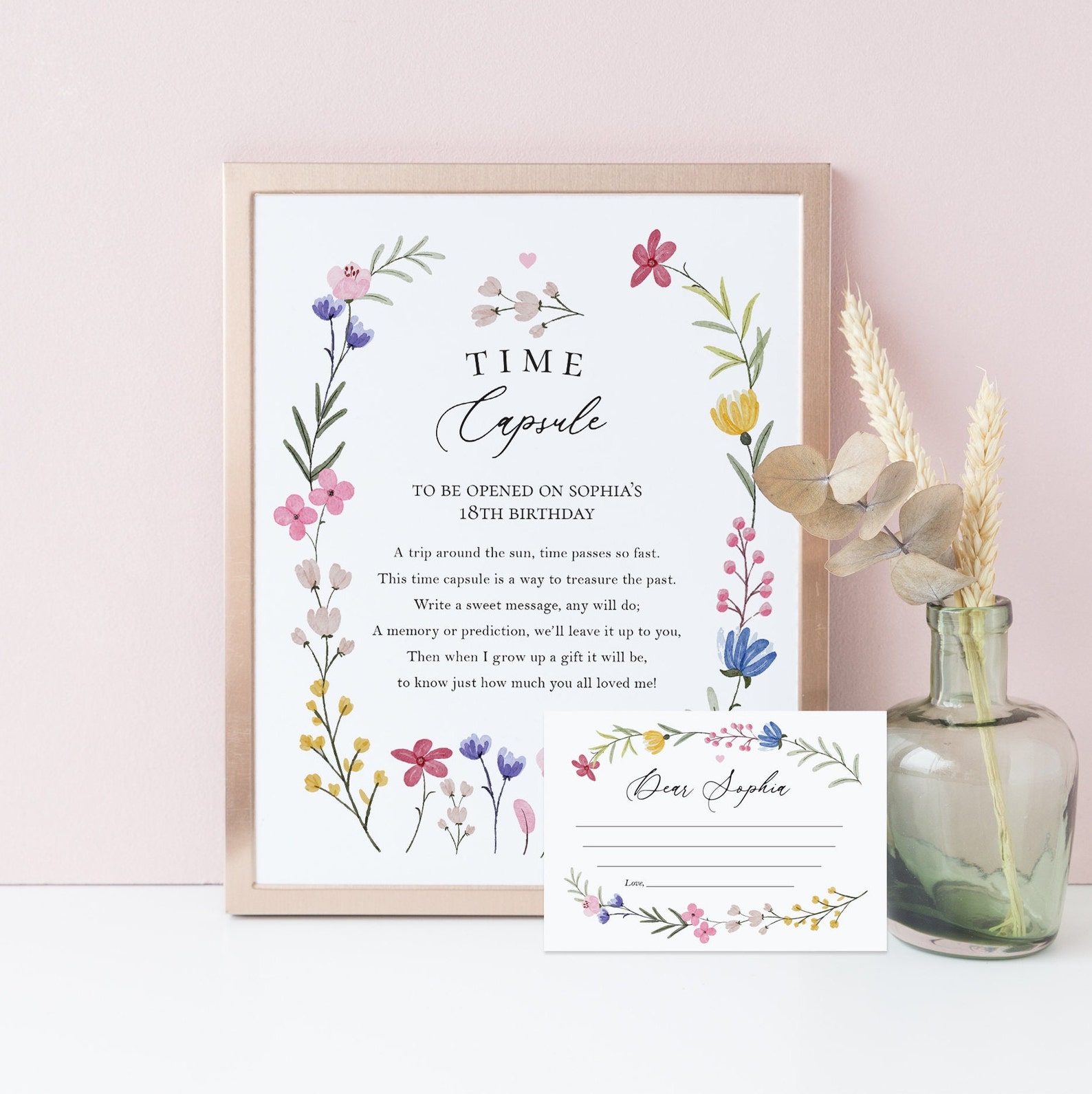 Wildflower Printable Paper Banner Editable Banner Template - Etsy