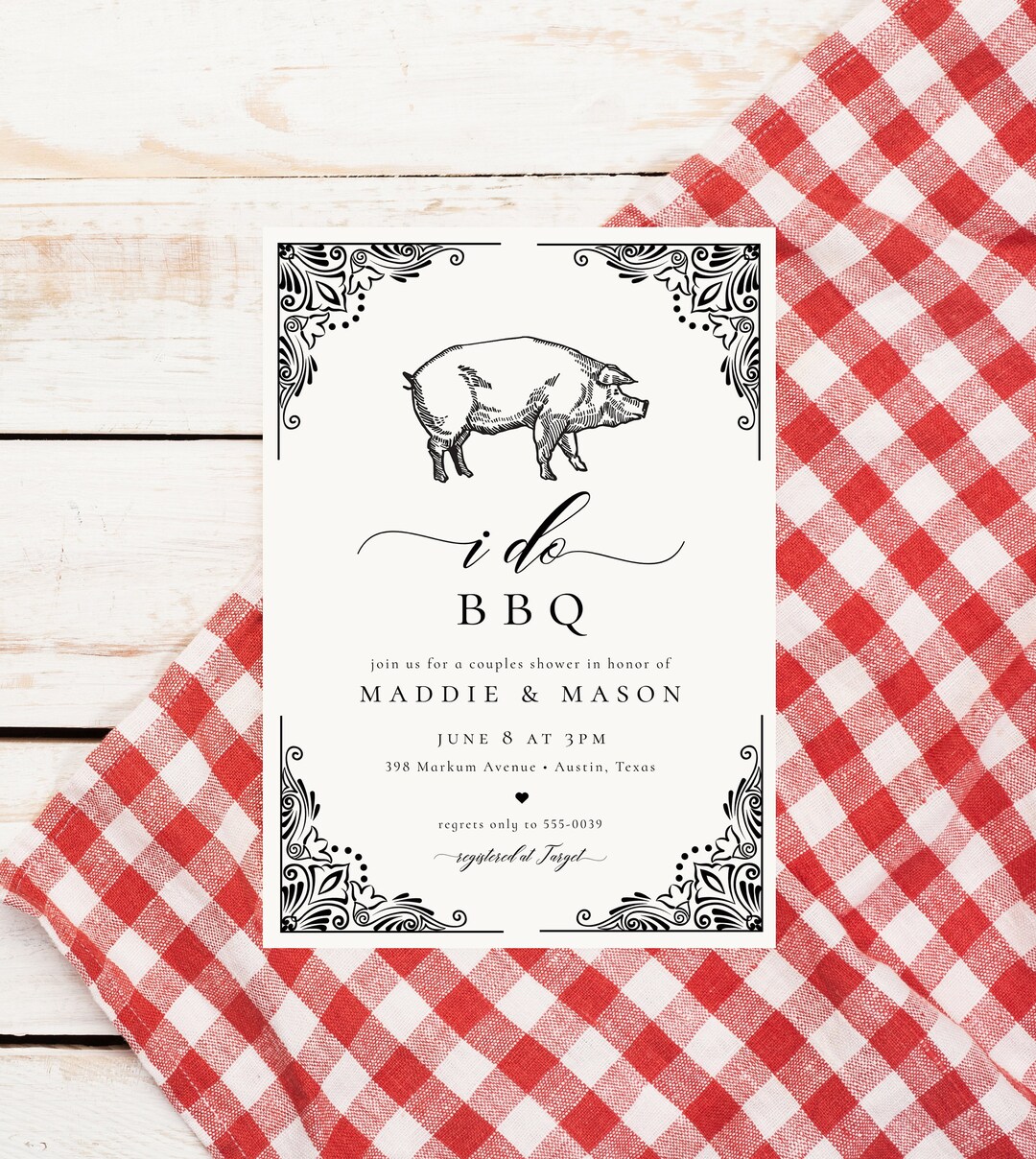 Couples Bridal Shower Invitation, I Do BBQ, Editable Template, Barbecue ...