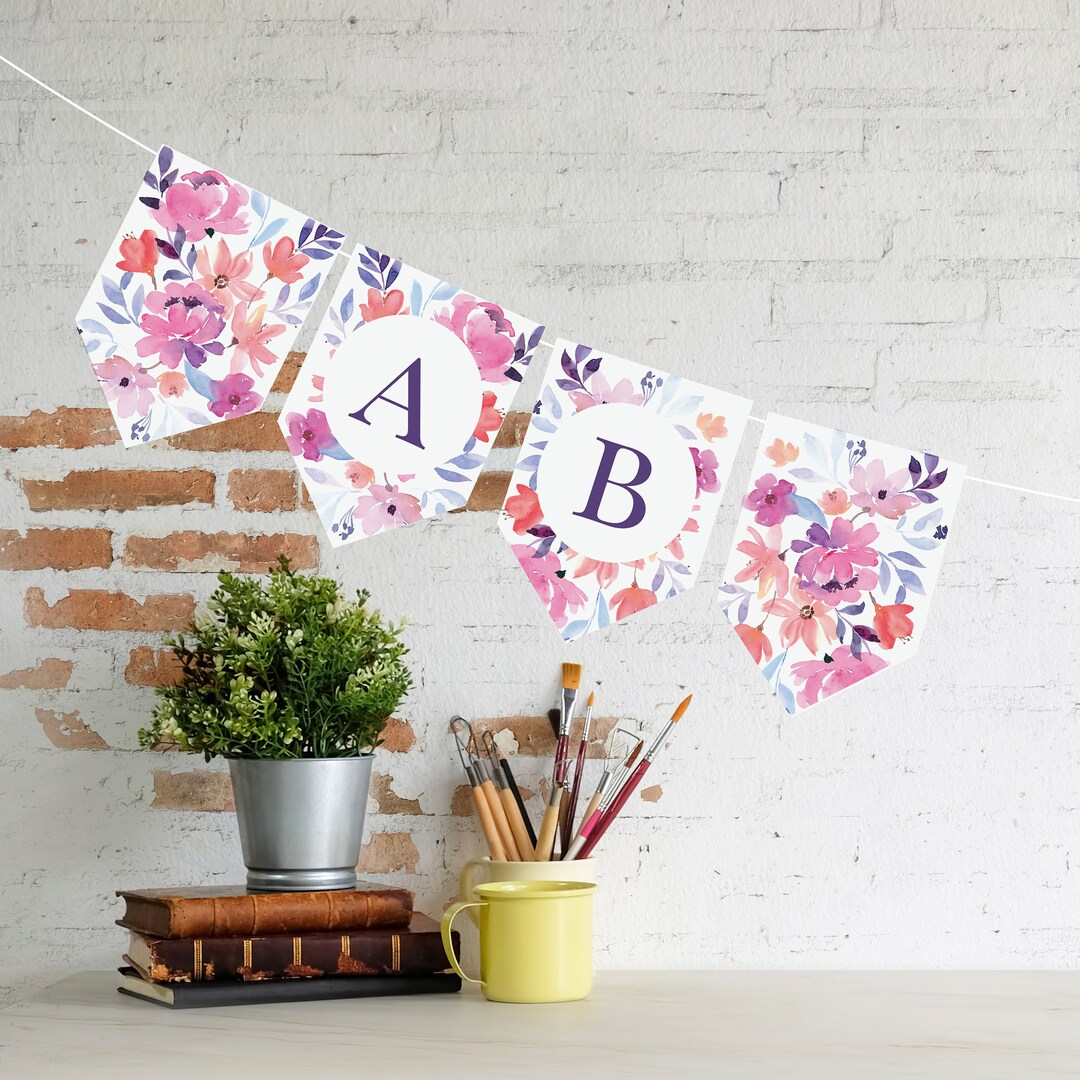 Wildflower Banner | Editable Letter Banner Template | Wildflower ...